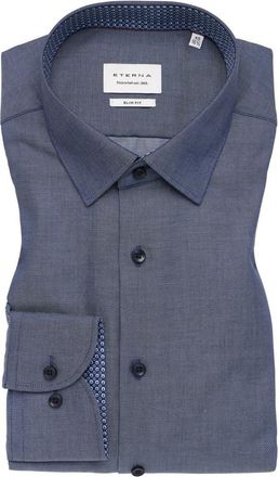 Eterna Bügelfreies Baumwollhemd mit dezenter Struktur, Slim Fit in