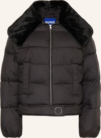 HUGO BOSS Hugo Steppjacke Fleuv Mit Abnehmbarem Kunstfell-Kragen schwarz