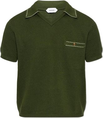 Versace Homme, Pulls, Vert, Taille: M Pocket Polo