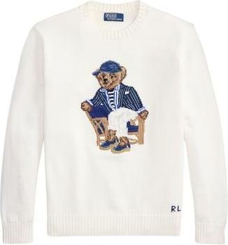 Polo Ralph Lauren Pull maille intarsia &agrave; motif Polo Bear en coton
