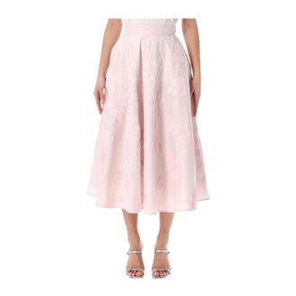 Rotate Floral Embroidered Midi Skirt - - Skirts - Damen - Rosa - 2XS