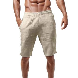 Generic Short de sport en lin pour homme avec poches zipp&eacute;es et doublure int&eacute;rieure l&eacute;g&egrave;re pour la marche, la randonn&eacute;e et le tennis, noir, pour les vacances,