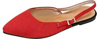 Generic Chaussures &agrave; bride arri&egrave;re pour femme - Bout pointu - Couleur unie - &Eacute;l&eacute;gantes - Confortables - Respirantes - Classique - Avec sangle &agrave; boucle - Trava