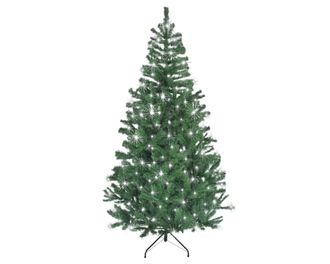 Shatchi 5ft/150cm Prelite K&uuml;nstlichen Weihnachtsbaum Alaskan Pine Gr&uuml;n 350 Spitzen Xmas Home Dekorationen 1,5m, 130 Wei&szlig;e LEDs Metallst&auml;nder