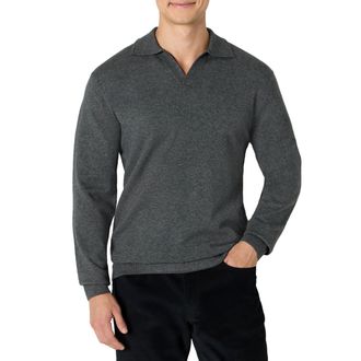 Amazon Essentials Herren Langarm-Polopullover aus Strick, Regular Fit, Dunkelgrau Meliert, XXL