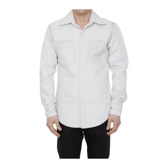 Maison Margiela Lang&auml;rmeliges Jeanshemd - - Shirts - Herren - Wei&szlig; - L