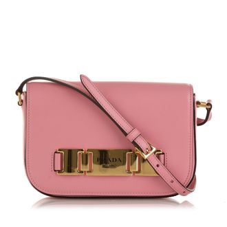 Prada Pink Leather City Calf Crossbody Bag