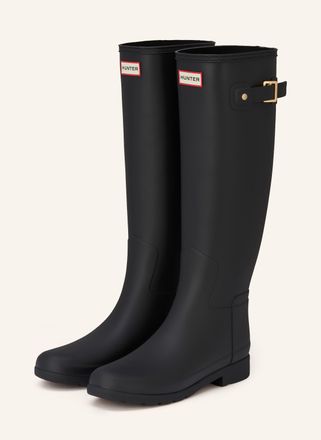 Hunter Gummistiefel Refined Gold Trim Tall schwarz