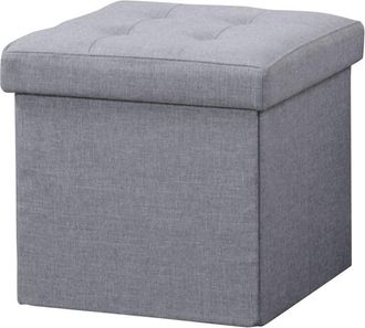 KESPER | Hocker, Material: Polyester, Faserplatte, Maße: B: 38 x T: 38 x H: 38 cm, Farbe: Grau |15951