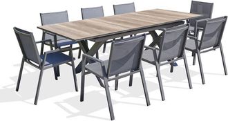 DCB Garden Floride - Ensemble repas de jardin 8 places en aluminium Dcb Garden
