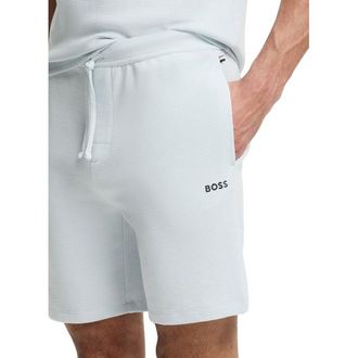 HUGO BOSS Short droit en coton piqu&eacute; m&eacute;lang&eacute;