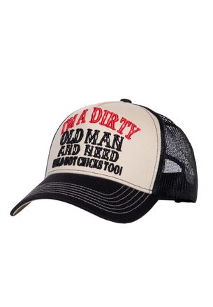 King Kerosin Herren Trucker Cap Mit Lustigem Statement - Snapback Im Retro Vintage Design Mit Stickerei, Mesh-Einsatz, Gebogenem Schirm - Atmungsaktiv & Verstellba