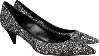 Saint Laurent Hohe Schuhe - Saint Laurent Black Glitter Show Pumps (37) - Gr. ONE_SIZE - in Schwarz - f&uuml;r Damen