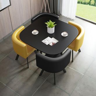 Generic Essgruppe in Tresenh&ouml;he, K&uuml;chen-Esstisch- und Stuhlset, 5-teilige Fr&uuml;hst&uuml;cksbar-M&ouml;bel mit 1 Tisch und 4 St&uuml;hlen