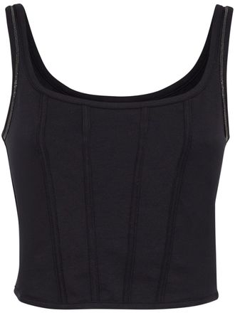 Brunello Cucinelli d&eacute;bardeur crop &agrave; encolure ronde - Noir