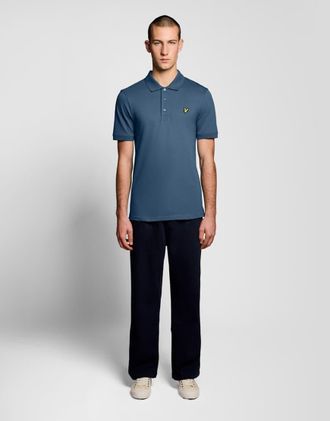 Lyle & Scott schlichtes Kurzarm-Poloshirt in Ocean Sky-Blau