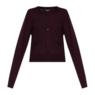 Dsquared2 Wollstrickjacke mit Taschen - - Knitwear - Damen - Rot - 2XS