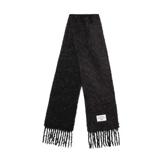 Acne Studios Homme, Accessoires, Noir, Taille: ONE Size Wool Scarf with Logo