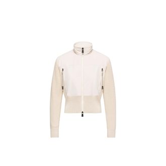 Moncler Moncler Cardigan Zipp&eacute; En Coton Matelass&eacute;, Femme, Blanc, Taille: Xs