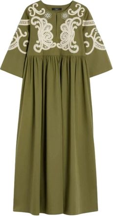 Max Mara Femme, Robes, Vert, Taille: 40 FR Soft cotton poplin dress
