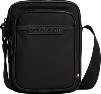 Tommy Hilfiger Sac à Bandoulière Sac Homme Repreve Mini Reporter avec Fermeture Éclair, Noir (Black), Taille Unique