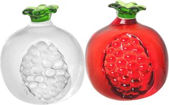 Cabilock Kristall Granatapfel Dekofiguren 2 Stück Aus Glas Kunstvolle Simulationsfrucht Für Wohn Und Bürodekor Lebensecht Und Handgefertigt