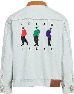 H&eacute;las. Veste en jean col classique brod&eacute;e