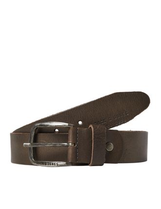 Jack & Jones Herren Jack & Jones Ledergürtel JACPAUL Belt Echt Leder Jeans Hosen Gürtel, Farben:Dunkelbraun, Größe Gürtel:80