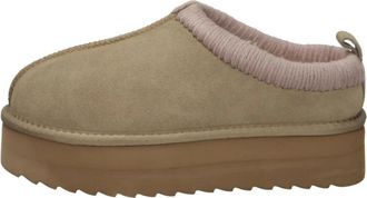 Colors Of California Wildleder Plateau Hausschuh Herbst Winter Kollektion - - Shoes - Damen - Beige - 38 EU