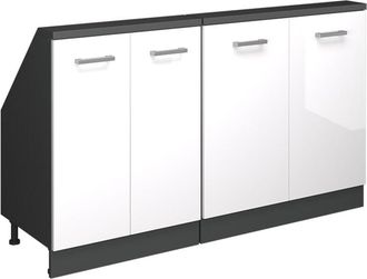 Vicco Dachschr&auml;genschrank Rion, Anthrazit/Wei&szlig; Hochglanz, 2er Set, Vicco