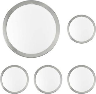 Eglo Deckenlampe Planet, 1 flammige Deckenleuchte, Wohnzimmerlampe aus Metall und satiniertem Glas, K&uuml;chenlampe in Silber, Wei&szlig;, Flurlampe Decke mit E27 Fa