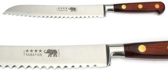 Thiers-Issard Sabatier Brotmesser Küchenmesser Messer - Klinge 20 cm - Griff Stamina Holz rot - Durchgeschmiedete Profi Qualität