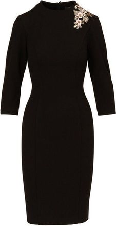 Adrianna Papell Abendkleid 3D Floral Mockneck Short Dress Cocktailkleid mit Stehkragen und Perlenapplikation