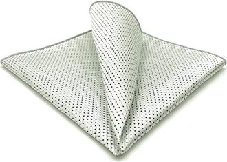 Shlax & Wing Carré de poche homme blanc à pois noirs pour costumes