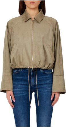 Liu Jo Femme, Vestes, Vert, Taille: 36 FR Bomber &agrave; cordon de serrage