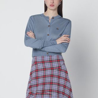 Vivienne Westwood Ice-blue cropped wool and silk cardigan