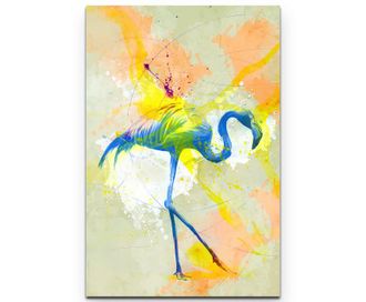 Paul Sinus Art Flamingo I 90x60cm auf Leinwand gespannt fertig zum aufh&auml;ngen