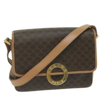 Celine Sac bandouli&egrave;re Pre-owned Vintage avec logo cercle macadam - Femme - Pre-owned - Brun - Taille: ONE Size