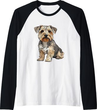 Whyitsme Design Norfolk Terrier Hund Illustration Raglan