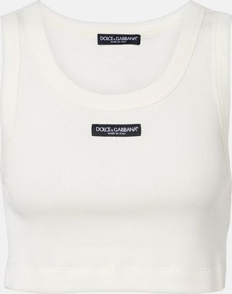 Dolce & Gabbana Top court en coton &agrave; logo