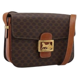 Celine Pre-owned Sac bandouli&egrave;re vintage Macadam - Femme - Pre-owned - Brun - Taille: ONE Size