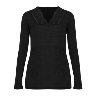 Hanro Marcia Langarm-Top - - Tops - Damen - Schwarzk - XS