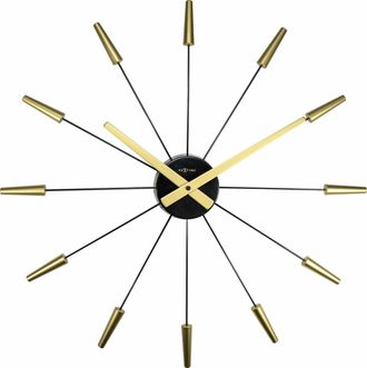 NeXtime SIGEL NeXtime große Wanduhr Plug INN, lautlos, Gold, aus Edelstahl, ø 58 cm
