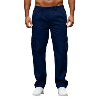 Generic Pantalon cargo pour homme - Coupe droite - Coupe droite - Pantalon de travail d&eacute;contract&eacute; - Couleur unie - Pantalon de jogging - Pantalon de randonn&eacute;e