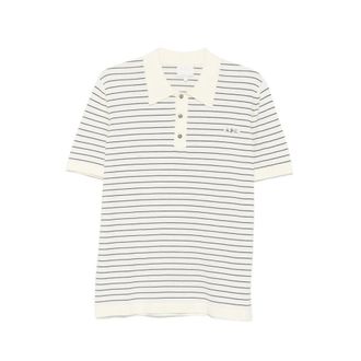 A.P.C. Gestreiftes Poloshirt - - Tops - Herren - Wei&szlig; - S
