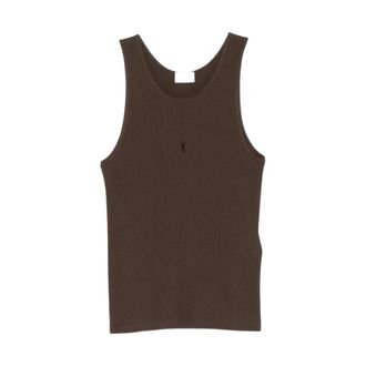 Saint Laurent Debardeur Broderie Cassandre - - Tops - Herren - Braun - L