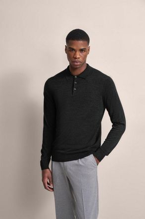 Bugatti Langarm-Poloshirt in moderner Optik