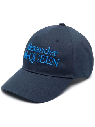 Alexander McQueen casquette &agrave; logo brod&eacute; - Bleu
