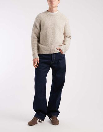 Levi's 501 - Locker sitzende Straight-Jeans in Indigoblau-Marineblau