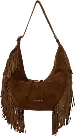 Orciani Femme, Sacs, Brun, Taille: ONE Size Hobo Peach Fringe